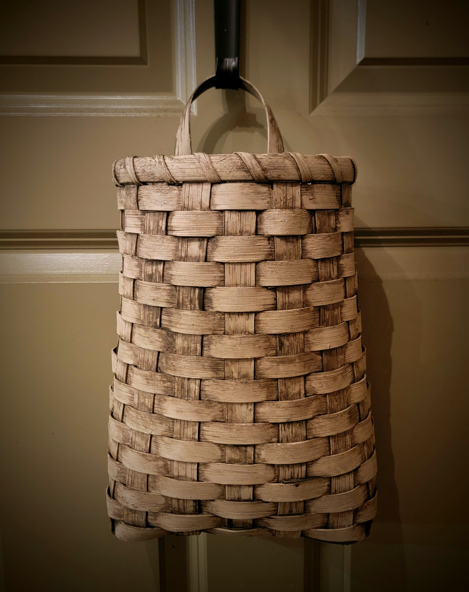 #PB-AW Primitive Antique White Pack Basket – Old Farmhouse Primitives