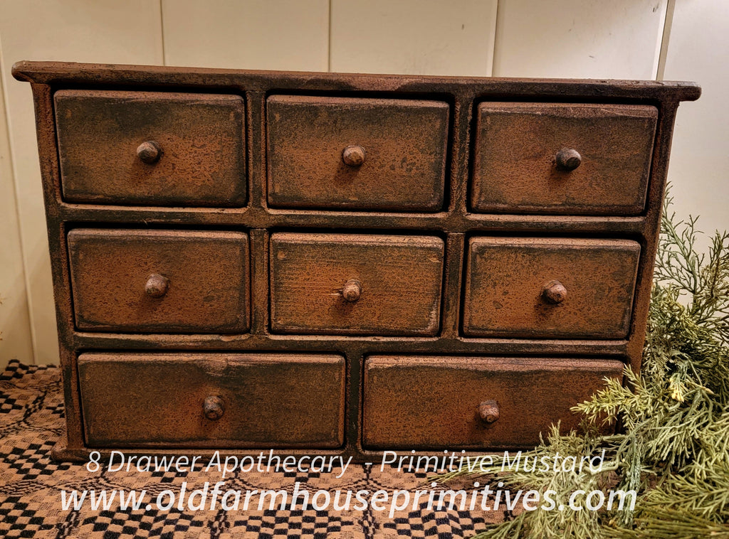 #BW8 Primitive 8 Drawer Apothecary MADE IN USA! – Old Farmhouse Primitives