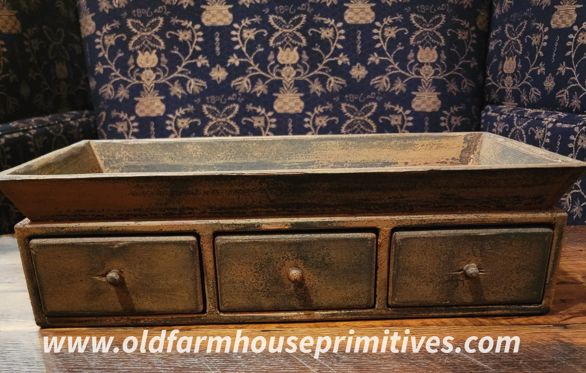 BPPT-PM Primitive Mustard 3 Drawer "Push Thru Trencher" – Old Farmhouse ...