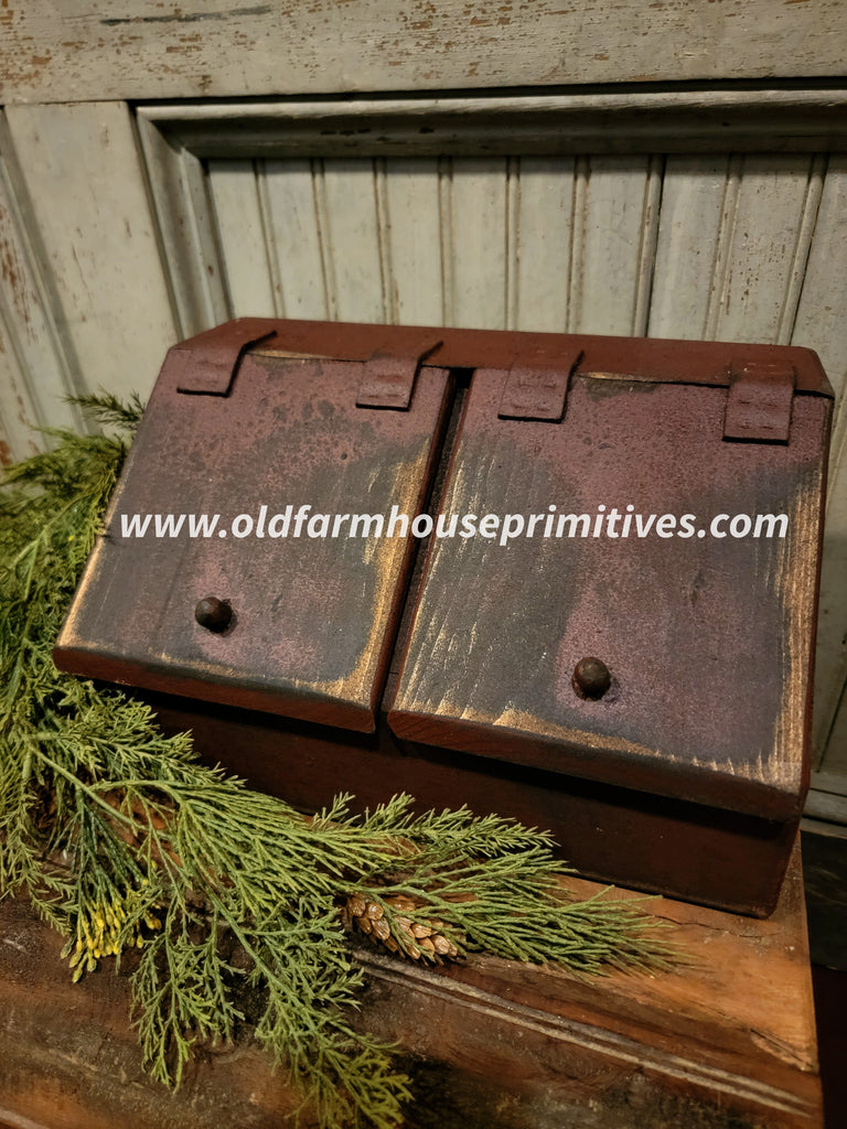 #BW2BC-BR Primitive Barn Red 2 Bin Cubby MADE IN THE USA! – Old ...