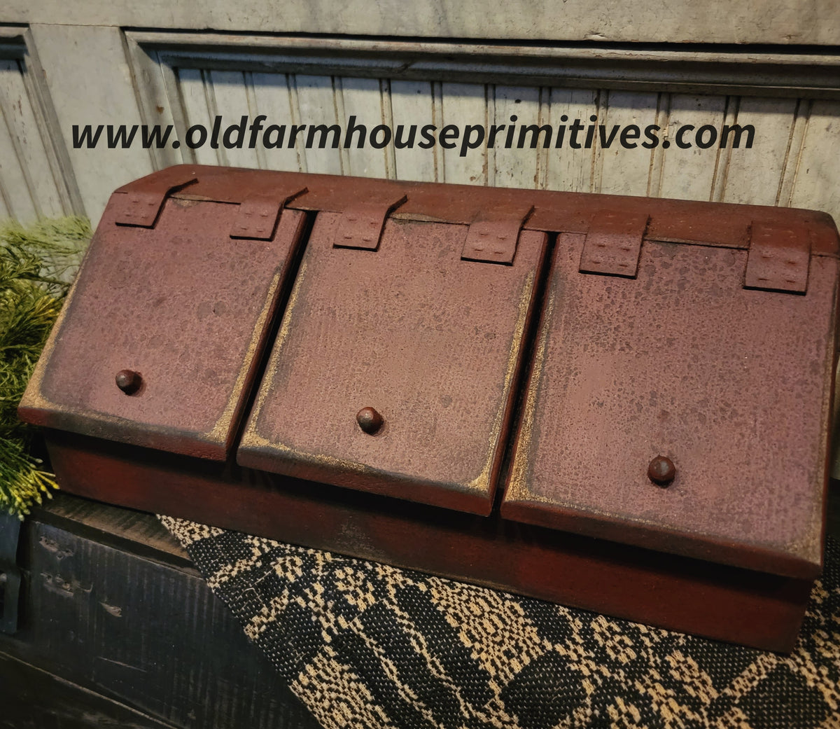 #BW3BC-BR Primitive Barn Red 3 Bin Cubby MADE IN THE USA! – Old ...