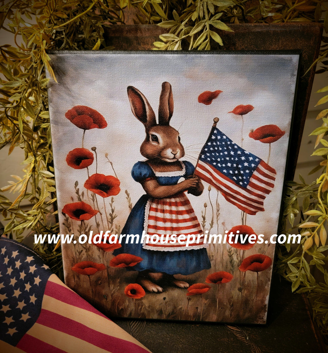 HGC1050 Patriotic "Betsy" Rabbit 8x10 Canvas Print – Old Farmhouse ...