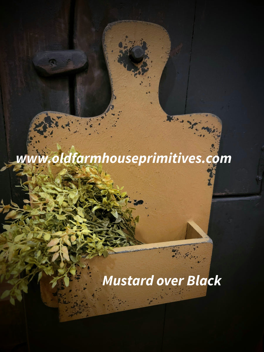 WHCBB-MB Cutting Board Box-Mustard over Black – Old Farmhouse Primitives