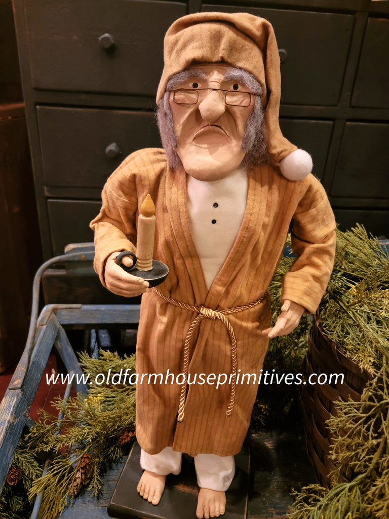 #OTCS248 Amazing "SCROOGE" ♥️ Wearing Mustard Stripe Nightgown Holding ...