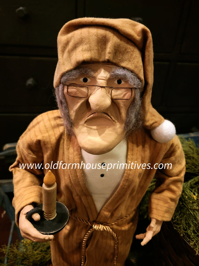 #OTCS248 Amazing "SCROOGE" ♥️ Wearing Mustard Stripe Nightgown Holding ...