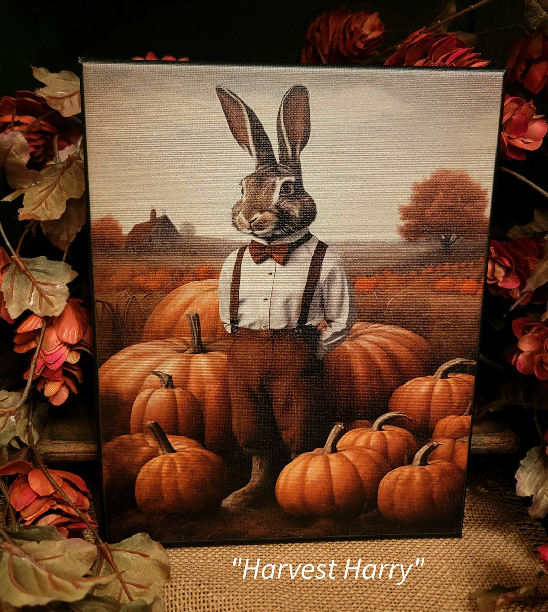 #HGC1056 Harvest "HARRY" Rabbit 🐇 8x10 Canvas Print – Old Farmhouse ...