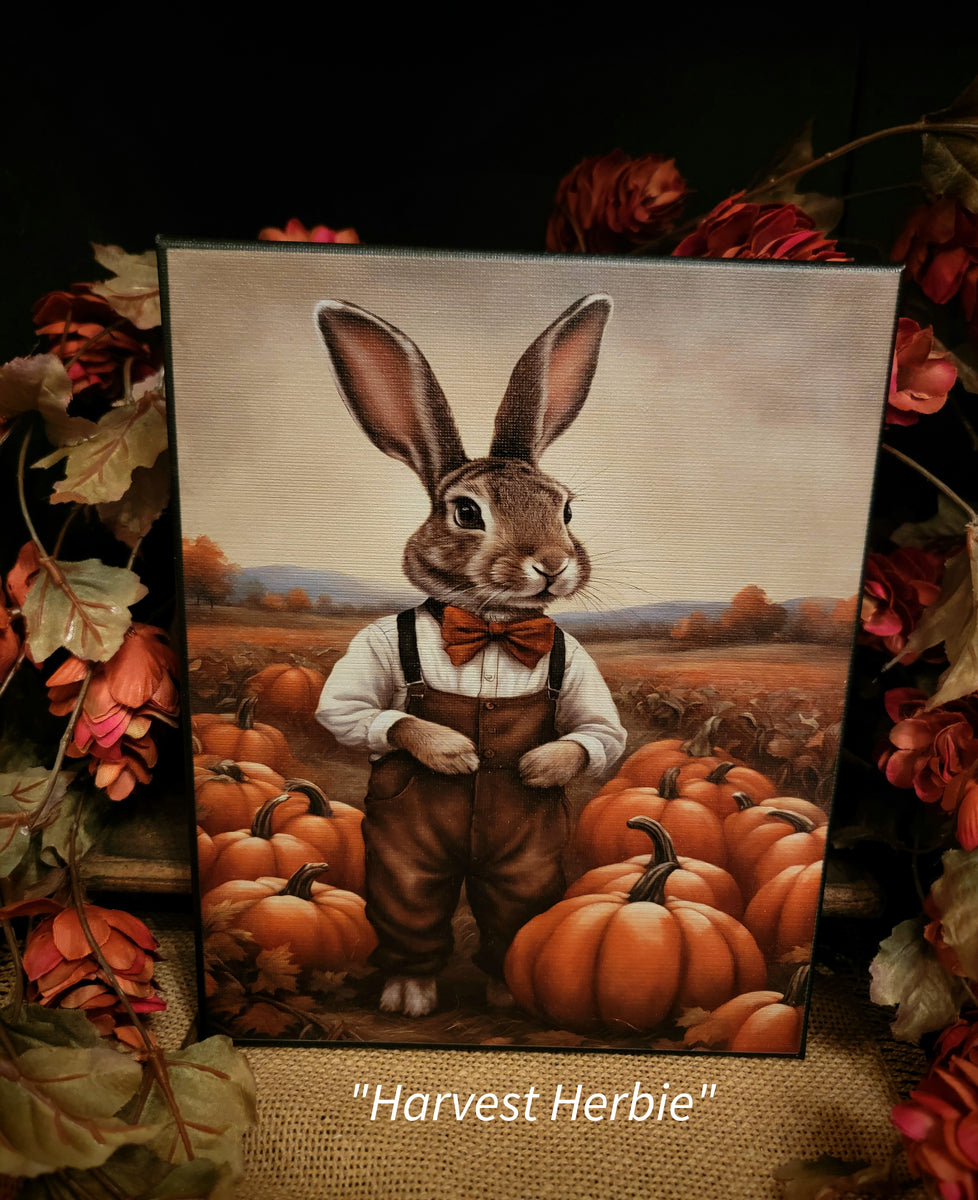 #HGC1054 Harvest Rabbit "HERBIE" 8X10 Canvas Print – Old Farmhouse ...
