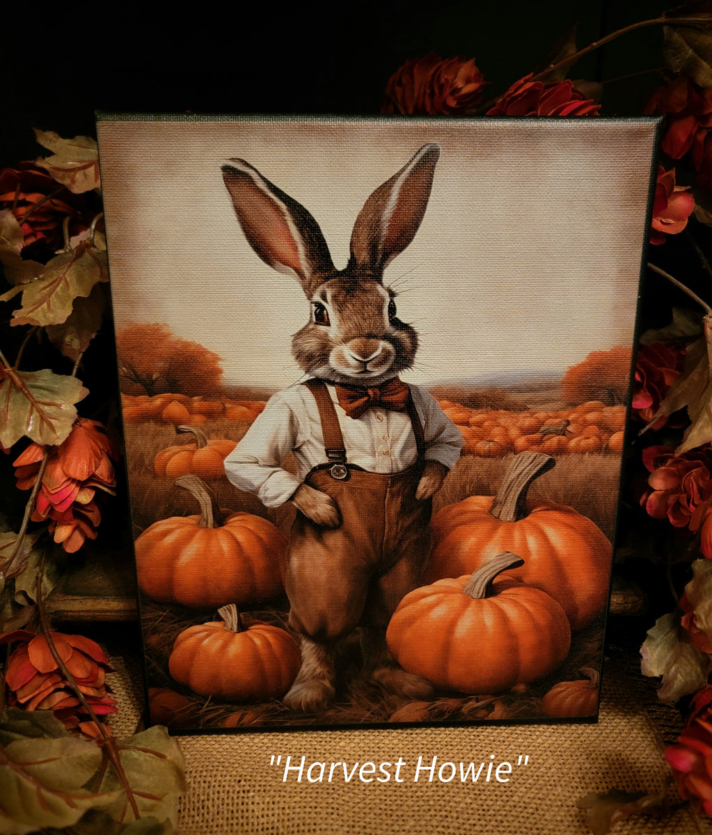 # HGC1055 "HOWIE" Harvest Rabbit 🐇 8x10 Canvas Print – Old Farmhouse ...