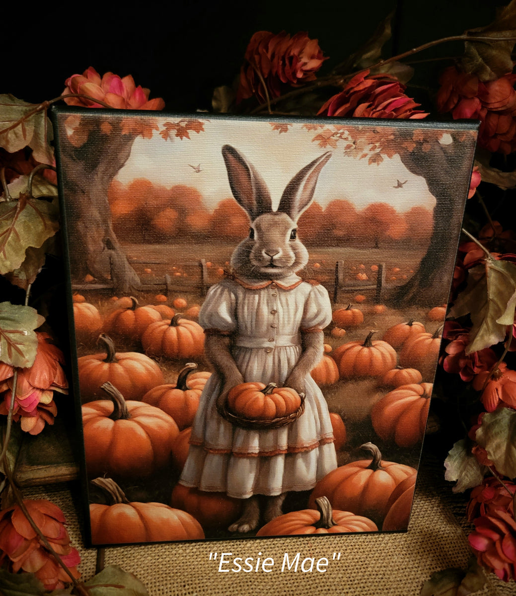 #HGC1059 Harvest Rabbit 🐇 "ESSIE MAE" 8x10 Canvas Print – Old Farmhouse ...