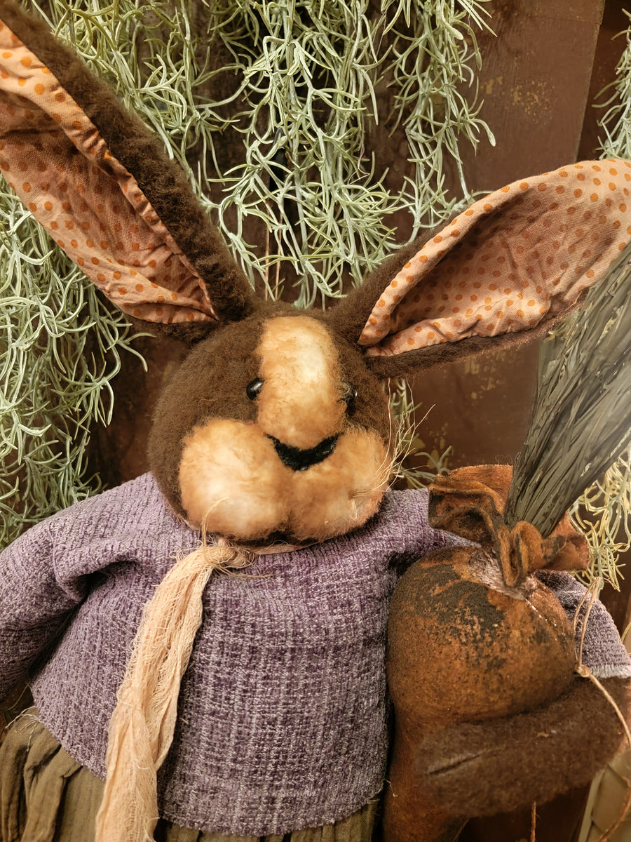 #RC25-R Primitive Hanging "Rachel" Rabbit 🐰 By RUGGED CHIC – Old ...