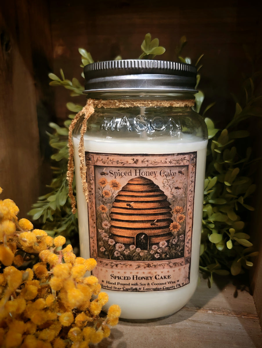 #SHCJAR24 Spiced Honey Cake 24oz Soy Wax Jar Candle – Old Farmhouse ...
