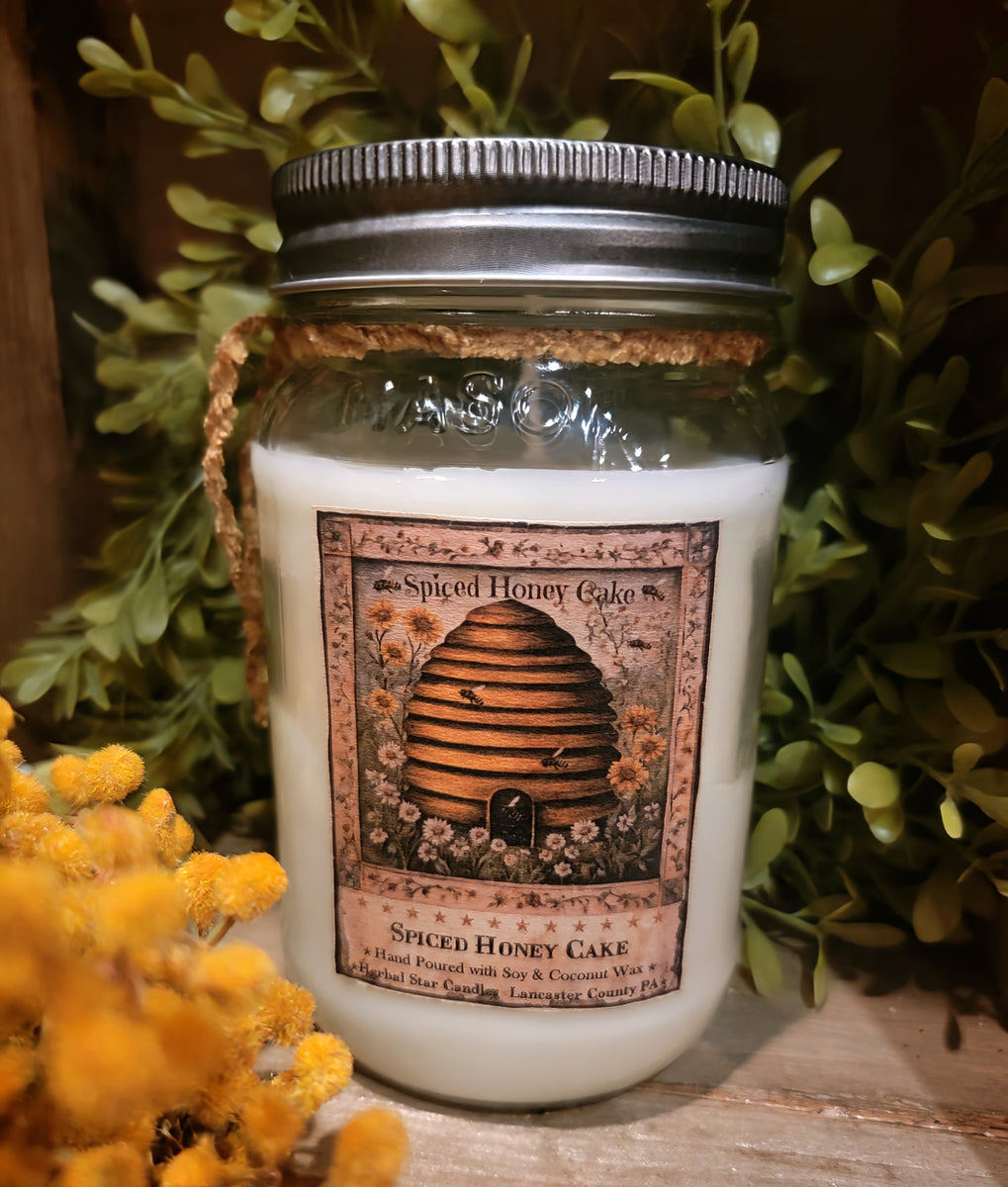 #SHCJAR16 Spiced Honey Cake 16oz Soy Wax Jar Candle – Old Farmhouse ...