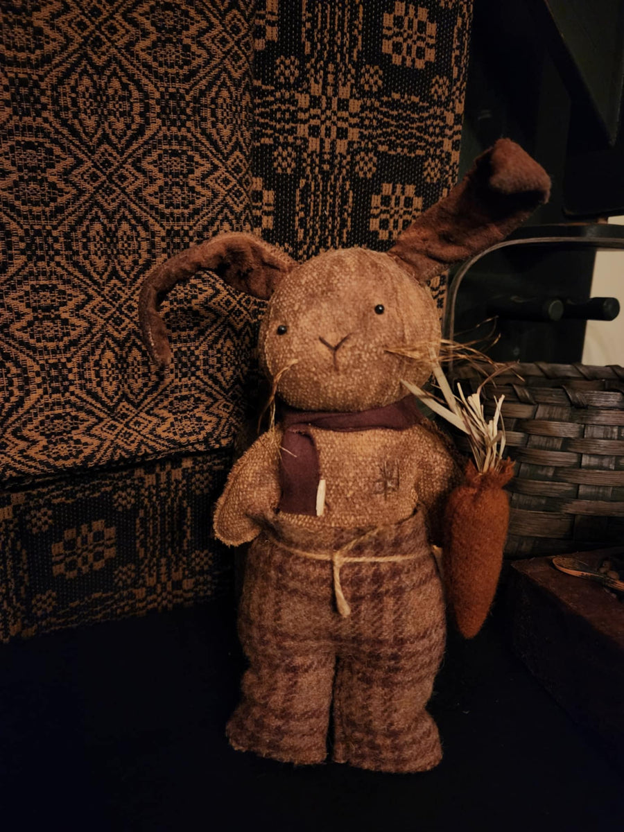 #PCDF7 Primitive Standing Rabbit In Wool Pants 🐰 Holding 🥕 – Old ...