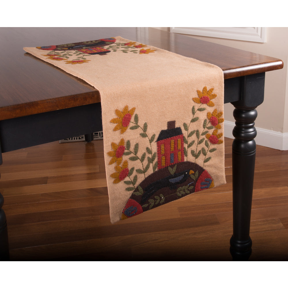 TRWT0351 In The Country Table Runner With House and Flowers 💐 – Old ...