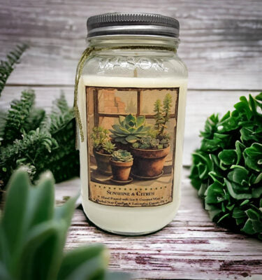 #SUNCJAR24 Sunshine & Citrus Mason Jar Candle - 24oz 🌞 – Old Farmhouse ...
