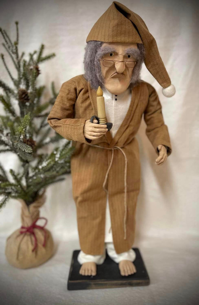 OTCS248 Amazing "SCROOGE" ♥️ Wearing Mustard Stripe Nightgown Holding ...