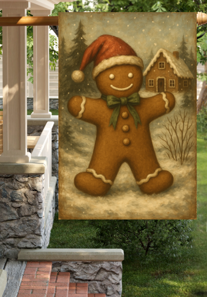 #LF-2549 NEW!! Primitive "Gingerbread Boy" Yard/House Flag – Old ...