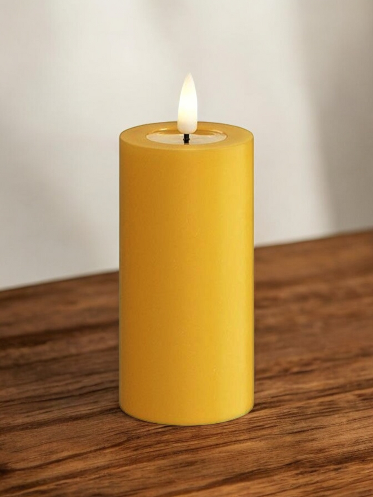 #RF-0445 2x4In Curry LED Candle – Old Farmhouse Primitives