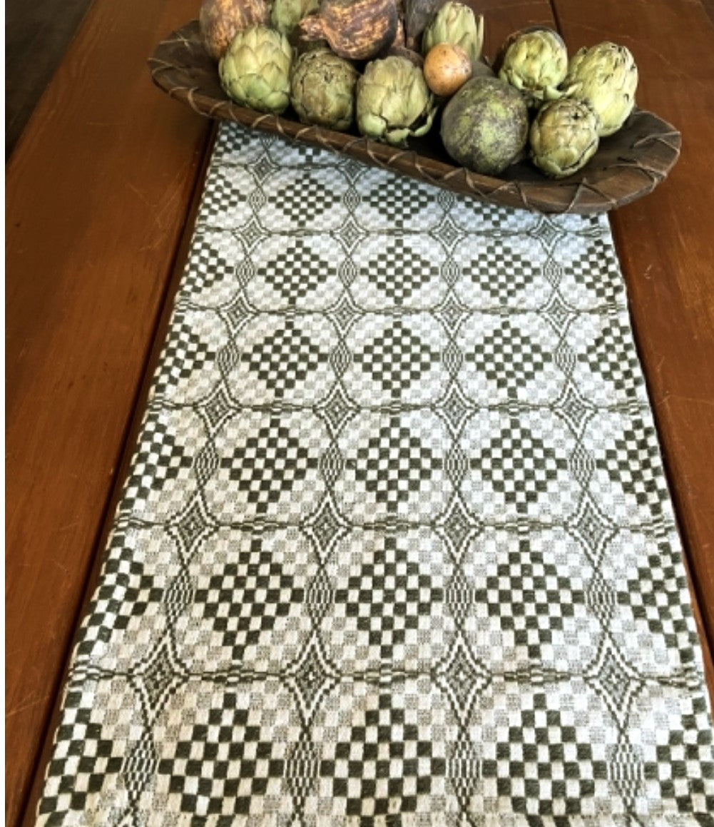 RQ6GC Shadowbrook Weave Forest Green & Cream – Old Farmhouse Primitives