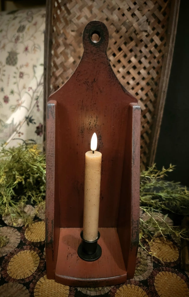 WHSMS-BR Primitive "Burgundy" Small Sconce – Old Farmhouse Primitives