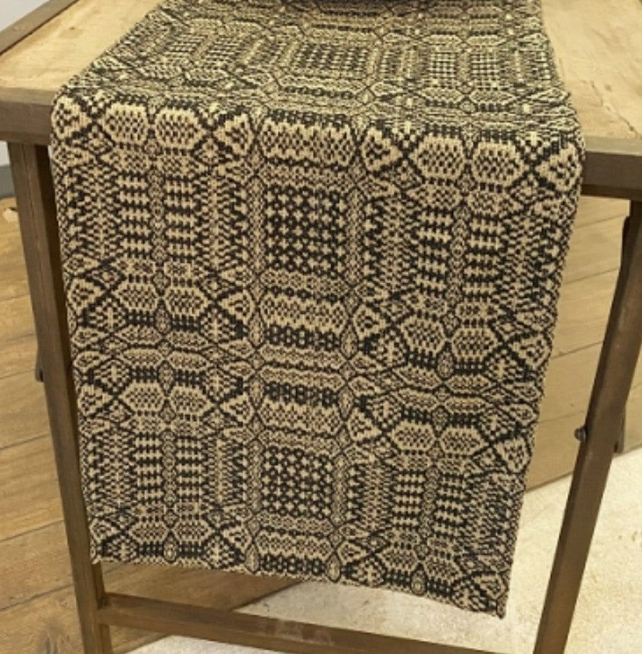 #RQ23B Abigail's Weave-Black/Linen – Old Farmhouse Primitives