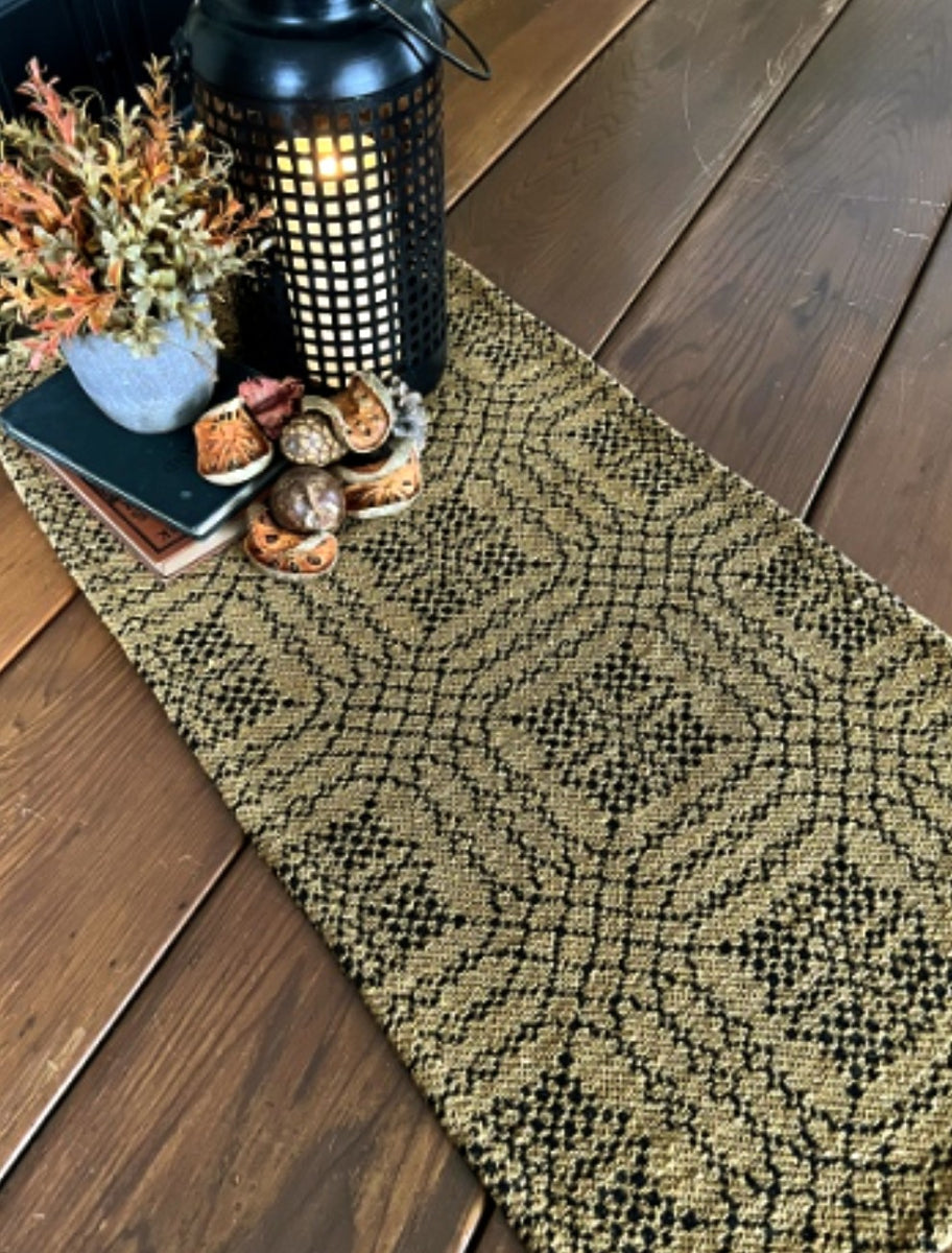 RQ32MB Nantucket Weave - Mustard & Black – Old Farmhouse Primitives