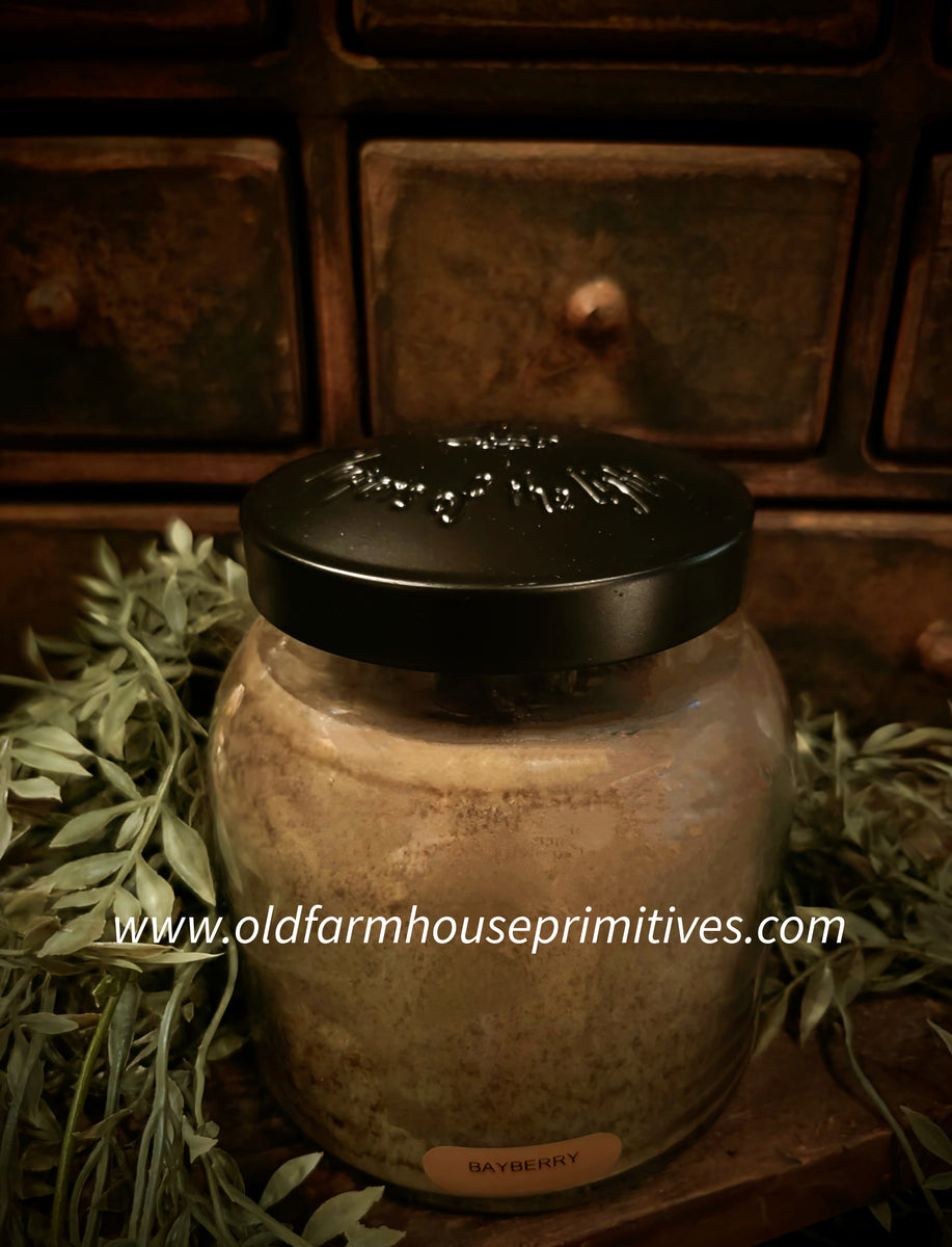#121800 "BAYBERRY" 34oz Jar Candle – Old Farmhouse Primitives
