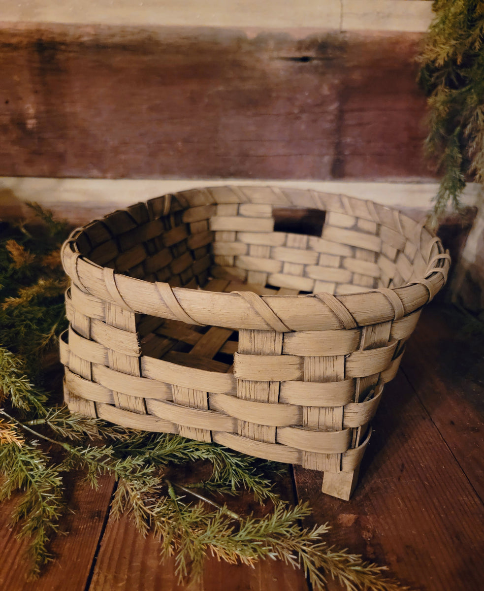 #TPMF Primitive "Taupe" Footed Muffin Basket – Old Farmhouse Primitives