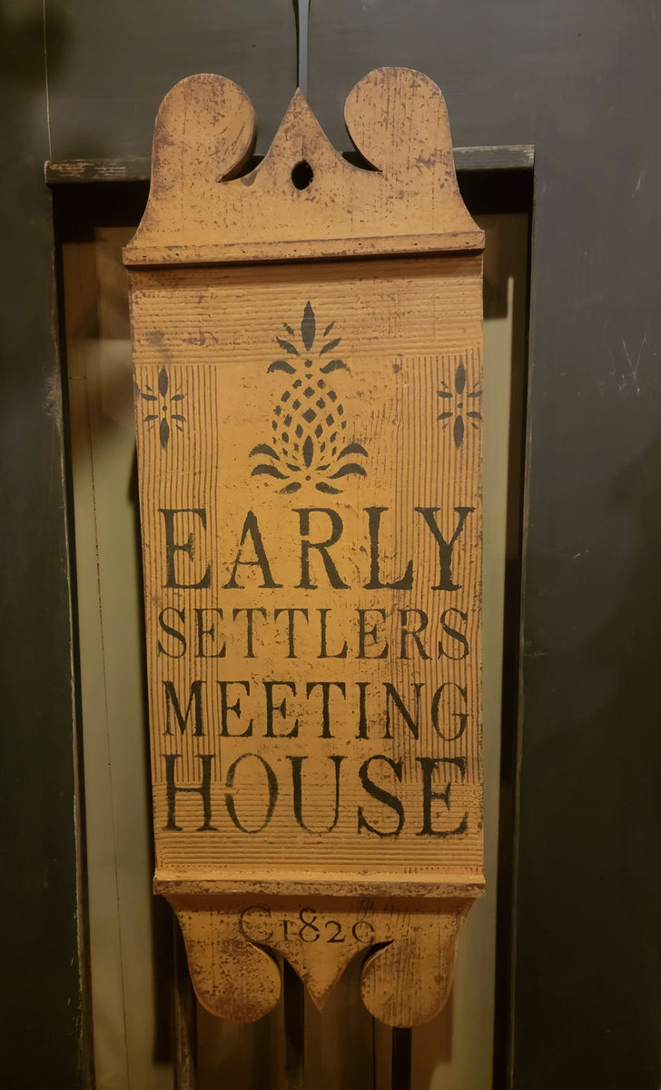 #5-PBT Primitive "Early Settler's Meeting House" Tavern Style Sign MAD ...