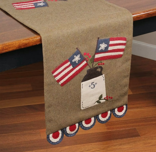 #620345 "Flag Day" Wool Felt Table Runner – Old Farmhouse Primitives