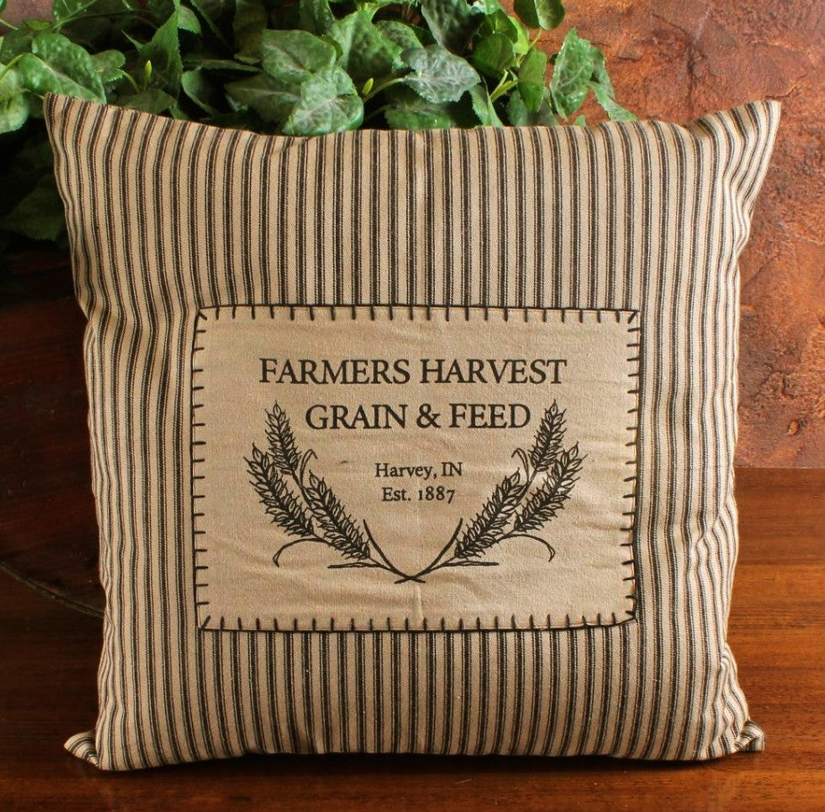 #PL235000 Farmers Harvest Pillow 18"x18" – Old Farmhouse Primitives