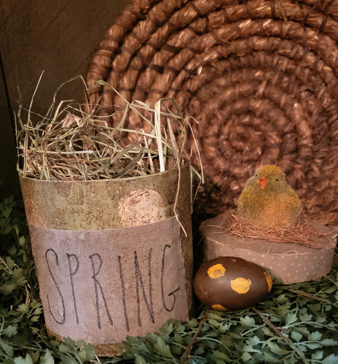 #13BX Primitive "Spring Chick" Pantry Box ~ By MOSES ALLEN COLLECTION ...