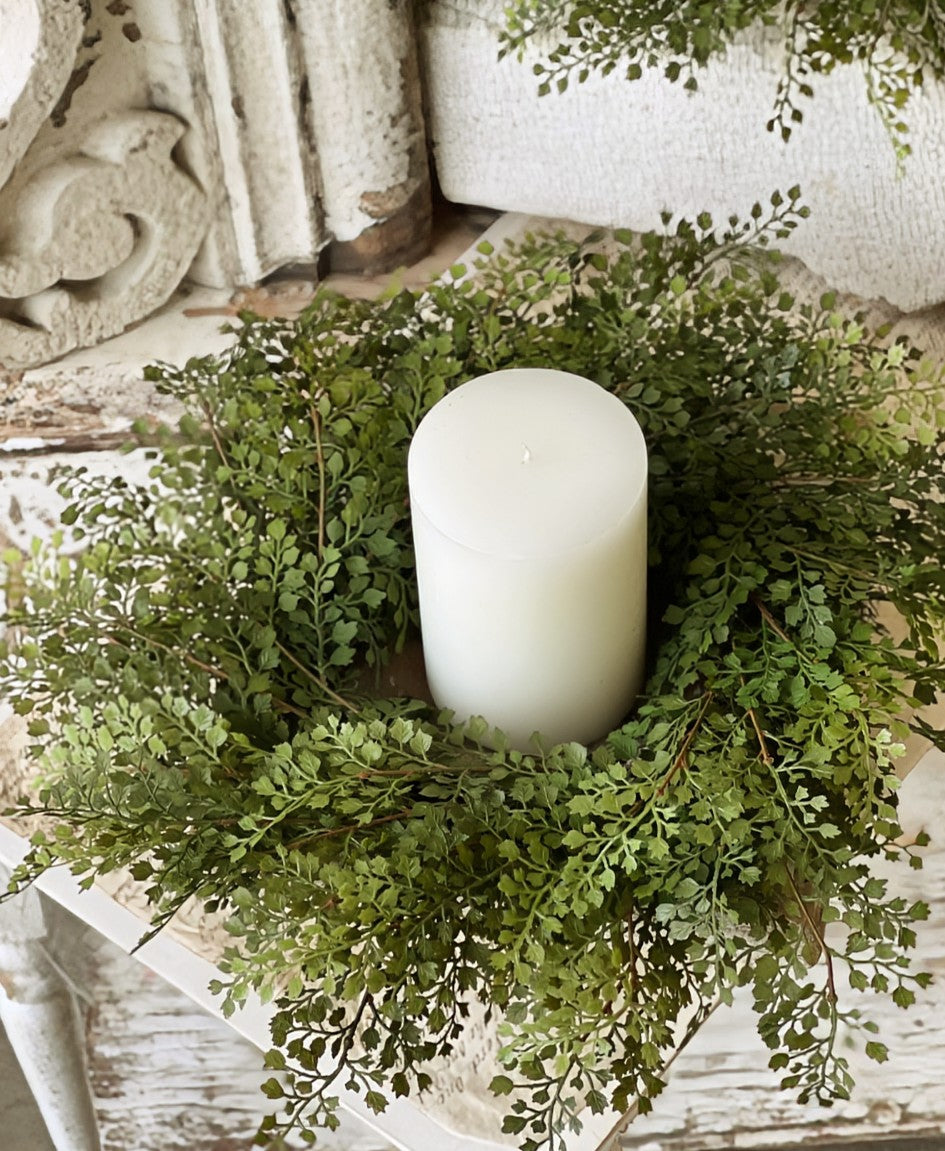 #FA3504 Damsel Fern 18In Candle Ring – Old Farmhouse Primitives