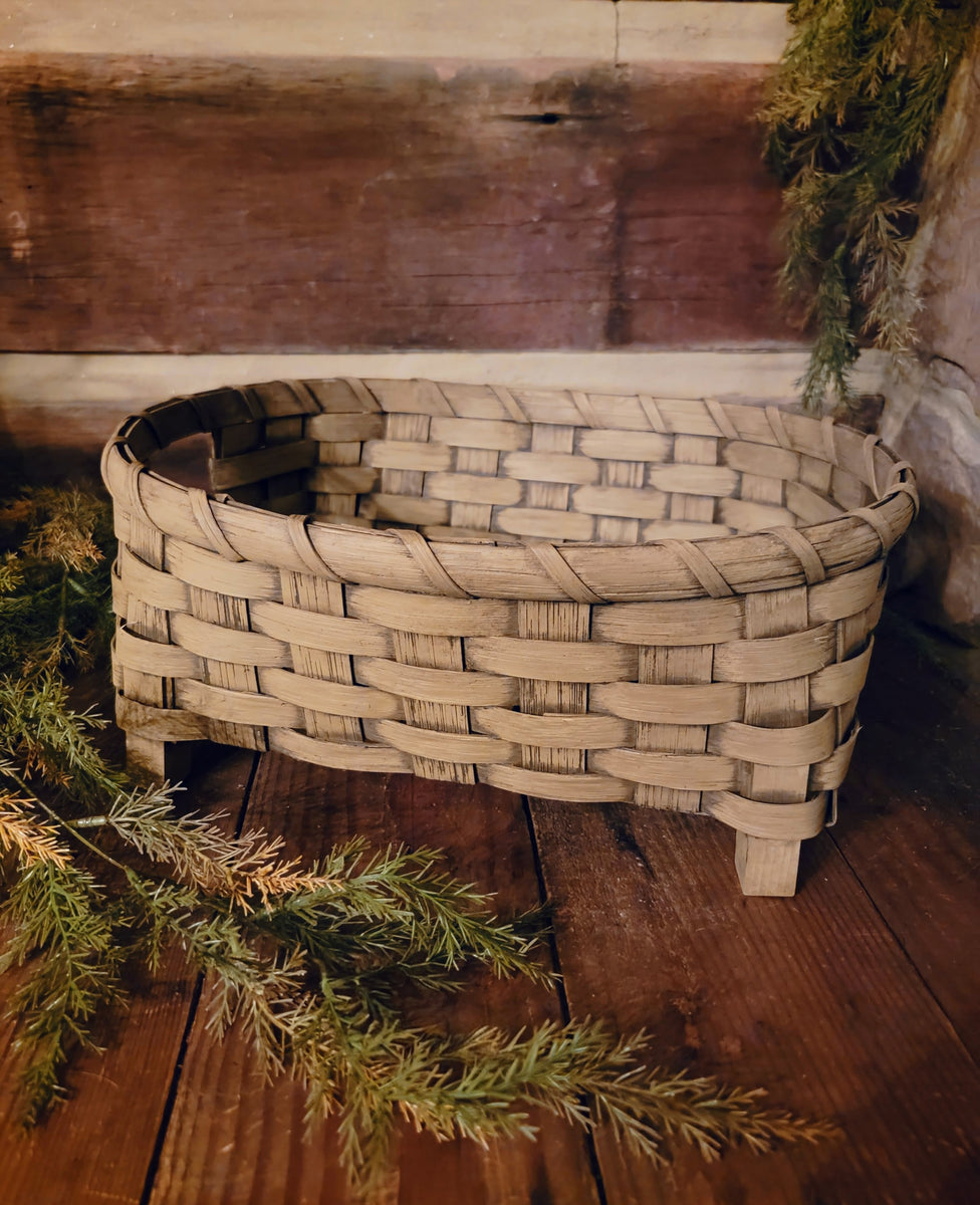 #TPMF Primitive "Taupe" Footed Muffin Basket – Old Farmhouse Primitives