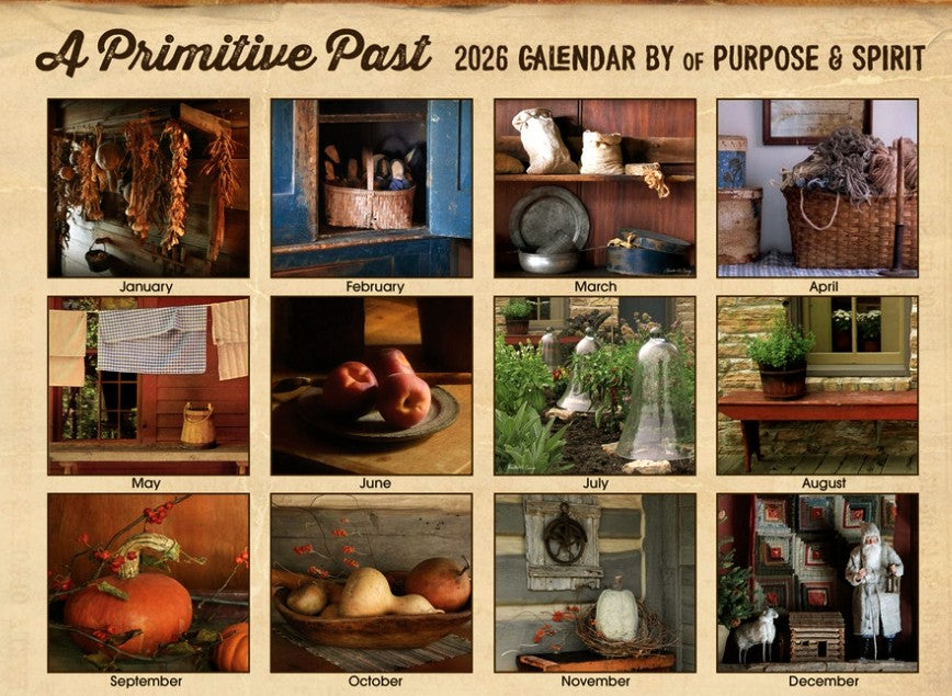#CPP26 "A Primitive Past" 2026 Wall Calendar – Old Farmhouse Primitives