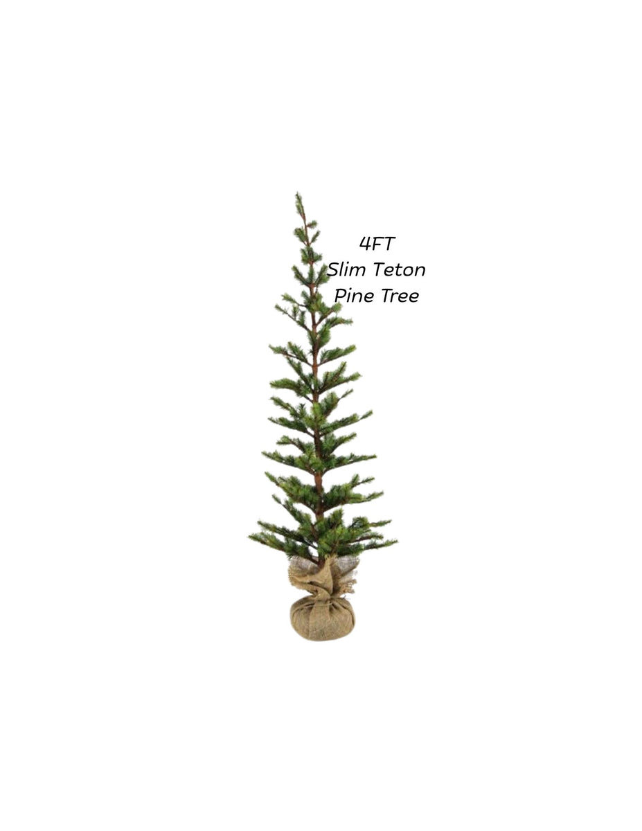 #XX2260 Primitive 4FT Teton Pine Tree With Burlap Base – Old Farmhouse ...