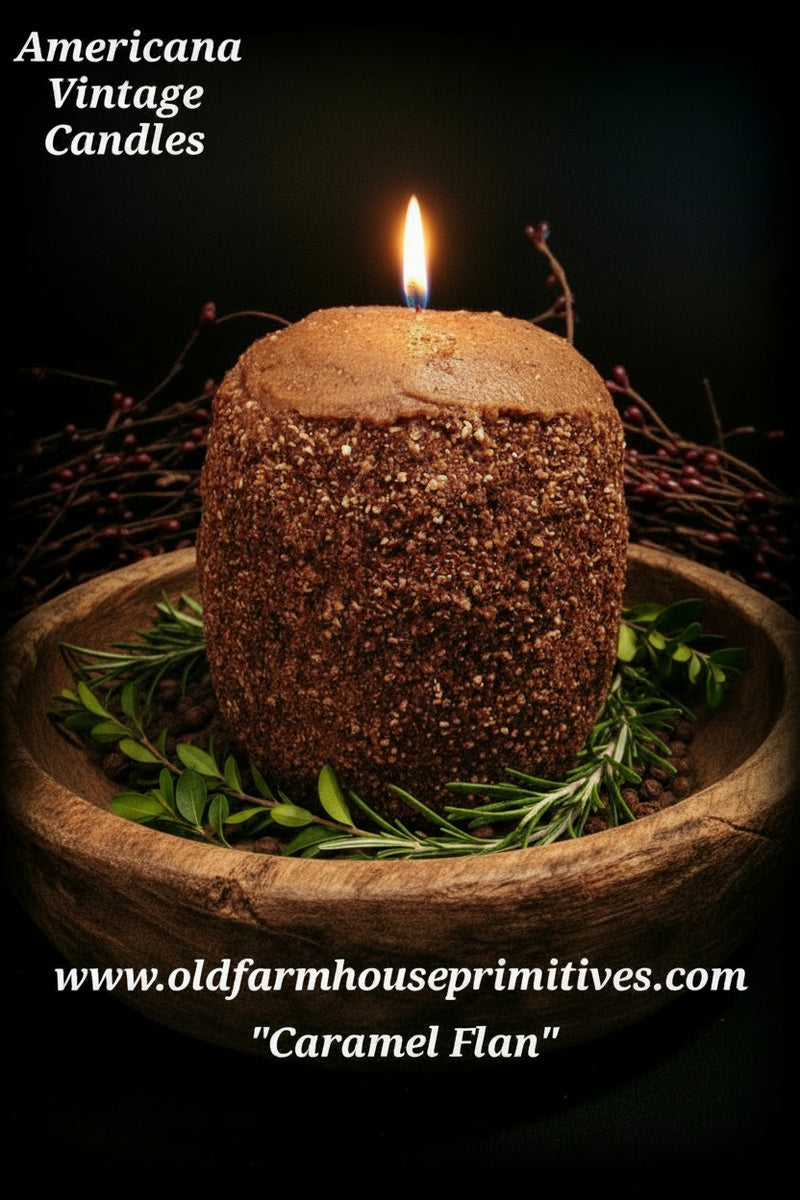 #AVC8 Primitive "CARAMEL FLAN" Americana Vintage Candles (Made In USA ...