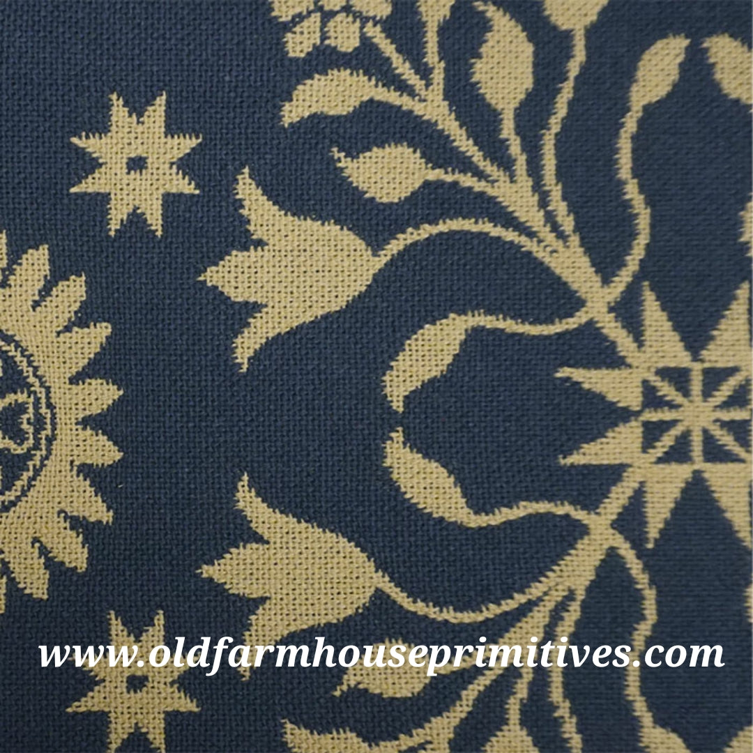 Snowflake 2066 Ecru Navy (B) Furniture Upholstery Fabric – Old ...