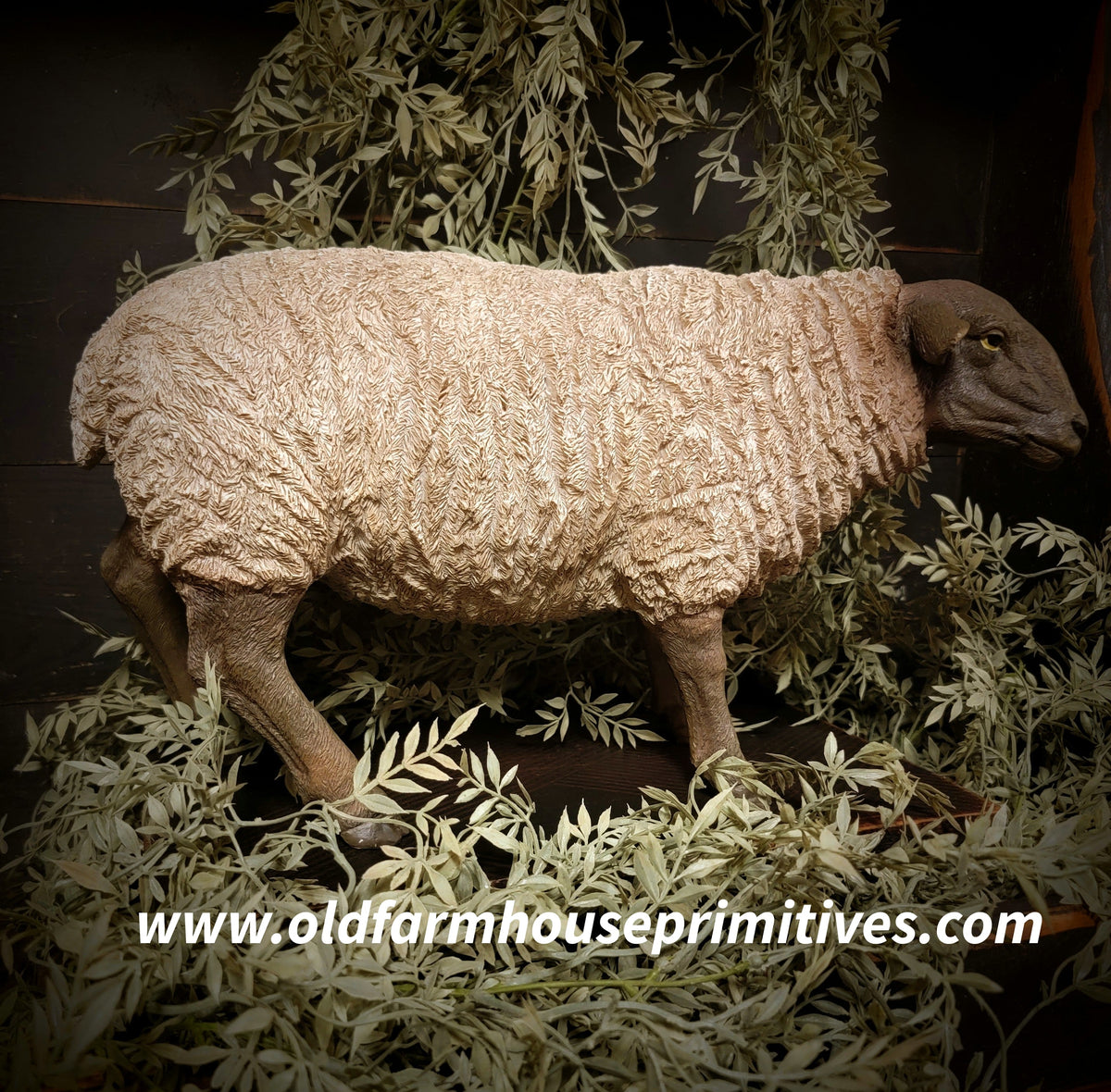 #SHP1506 Primitive Large "GRAZING SHEEP" 🐑 – Old Farmhouse Primitives
