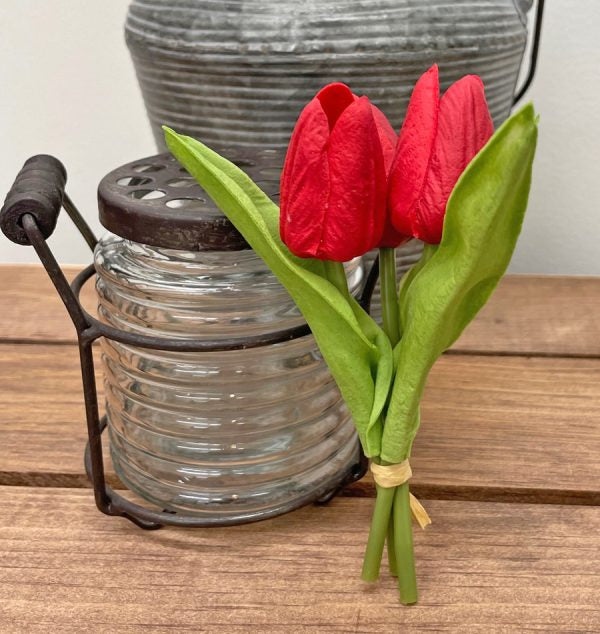 MTCR Red Mini Real Touch Tulips – Old Farmhouse Primitives