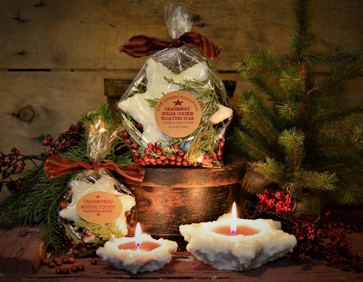 #TCS16 Cranberry Sugar Cookie Floating Star Candle Kit (Made In USA) – Old Farmhouse Primitives